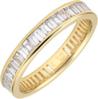 Edenly Trauring Gelbgold Pavé - Kanalfassung - 1.22 Karat - Baguettediamanten - Komplette Umdrehung