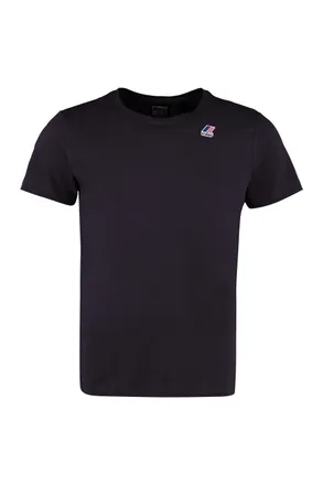 K-Way Logo-Print Cotton T-Shirt - Black