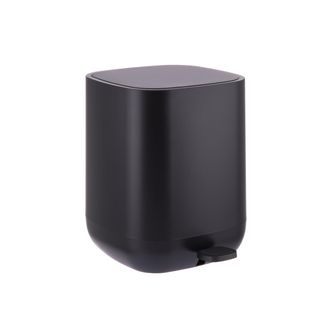 Relaxdays M&uuml;lleimer, 9 Liter, Absenkautomatik, entnehmbarer Inneneimer, Matter Kunststoff, Treteimer mit Deckel, schwarz