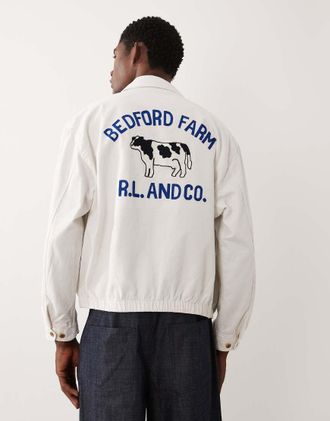 Polo Ralph Lauren Veste coupe-vent avec imprim&eacute; vache au dos - Blanc