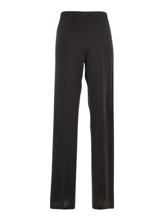 Semicouture Womens Trousers Silk-Blend Brown Acetate