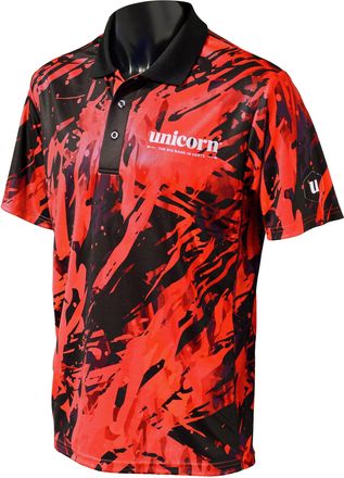 unicorn Dart-Shirt, Pro-Tech-Camouflage, k&uuml;hles, atmungsaktives weiches Micro-Mesh-Polyester, 3-Tuk-Polyester, schwarzer Kragen und wei&szlig;es Unicorn Logo, erh&auml;l