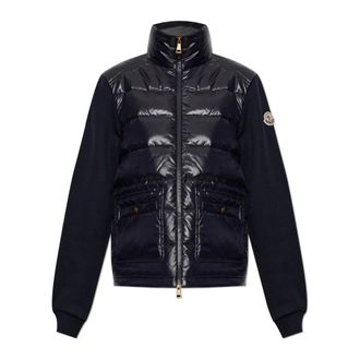 Moncler Gesteppter Sweatshirt mit durchgehendem Rei&szlig;verschluss - - Sweatshirts & Hoodies - Damen - Blau - XS