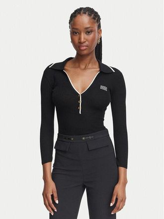 Elisabetta Franchi Bluse MK-17B-66E2-V300 Schwarz Slim Fit