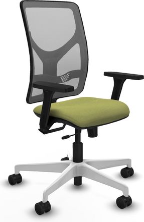 Piqueras y Crespo B&uuml;rostuhl mit R&uuml;ckenlehne mit 3D-Armlehnen, h&ouml;henverstellbare Lendenwirbelst&uuml;tze, ausgestattet mit Syncro/Traslack und Schneideschaum, Grau/Olivgr&uuml;n