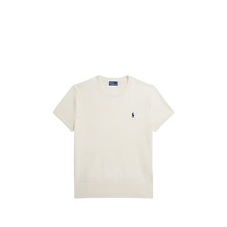Polo Ralph Lauren Pull manches courtes en coton m&eacute;lang&eacute;