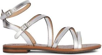 Geox Femme D Sozy S G Sandales Plates, Argenté, 37 EU