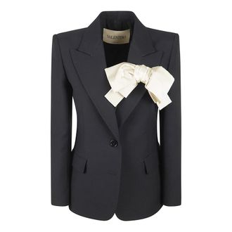 Valentino Garavani Femme, Vestes, Noir, Taille: 38 FR Veste en cr&ecirc;pe couture