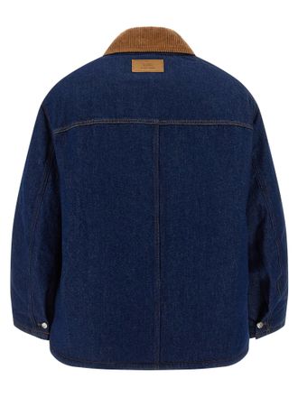 Ami Mens Blue Cotton Denim Jacket Clothing