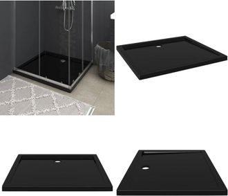 vidaXL Duschtasse ABS Rechteckig Schwarz 80x90 cm - Duschwanne - Duschwannen - Home & Living