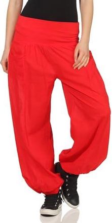 Malito more than fashion Malito Femme Pantalone n Tissu Aladin Pantalon Bouffant Baggy Boyfriend 17633 (Rouge)