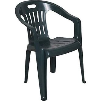 Dmora Gartenst&uuml;hle Bisceglie, Gartensitz, F&uuml;r drinnen und drau&szlig;en, Mit Armlehnen und stapelbar, Made in Italy, 56x55 h78 cm, Gr&uuml;n