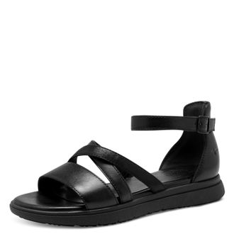 Tamaris Comfort Damen Sandalen flach mit Klettverschluss Geschlossene Ferse, Schwarz (Black), 40 EU