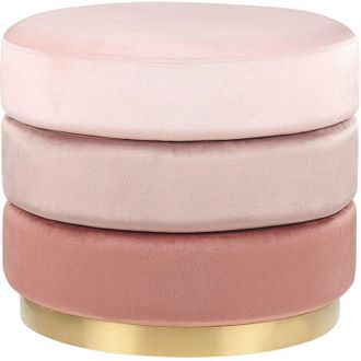Beliani Beliani - Pouf en Velours Rose Assise Suppl&eacute;mentaire de Salon Repose-Pieds Glamour Louin