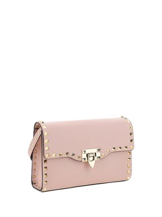 Valentino Garavani Womens Small Shoulder Bag | Rockstud Vit.st.a Rose Quartz Calf Leather Bos Taurus