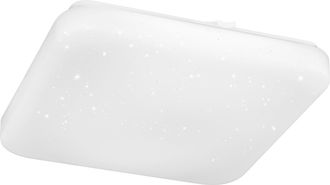 Eglo LED Deckenlampe Pogliola, Deckenleuchte mit Kristall-Effekt und Dip Switch, Lampe Decke K&uuml;che, Metall und Kunststoff in Wei&szlig;, warmwei&szlig;, neutralwei&szlig;, k