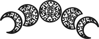 SOLUSTRE 5 St&uuml;ck Mondphasen Wanddekor Holz Hohlschnitt Holzkunst Nordic Wandbild Schlafzimmer Dekoration