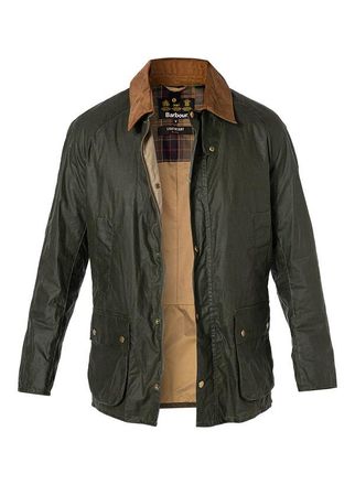 Barbour Herren Jacke gr&uuml;n Baumwolle unifarben