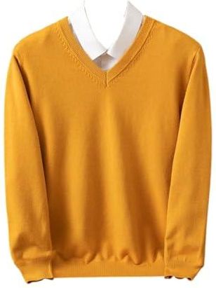 Generic Pull ample &agrave; col en V pour homme - Manches longues - En tricot d&eacute;contract&eacute; - Solide - Pour les affaires, 161, M