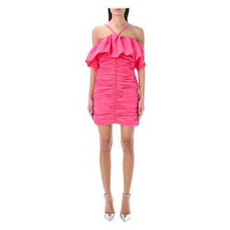 Msgm Drapiertes Mini-Kleid mit R&uuml;schen - - Dresses - Damen - Rosa - M