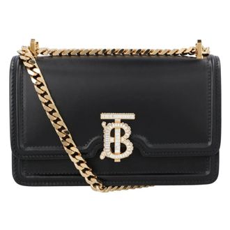 Burberry Hobo Bags - Tb Embellished Foldover Shoulder Bag - Gr. unisize - in Schwarz - f&uuml;r Damen