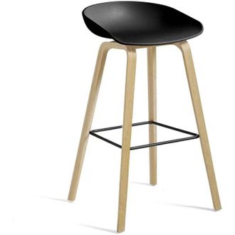 HAY [GEBRAUCHT] B-Ware Hay Hocker Barstuhl About A Stool Sitzh&ouml;he 65 Cm Eiche Schwarz Kunststoffgleiter