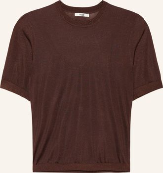 Maje Strickshirt Mit Glitzergarn braun