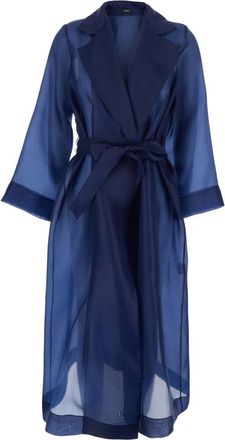 Pla&icirc;n Plain, Femme, Manteaux, Bleu, Taille: 36 FR Double Organza Trench
