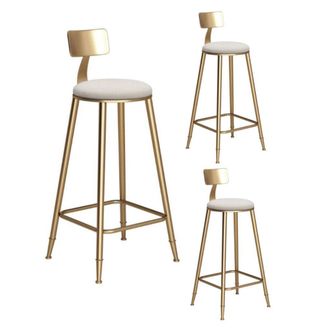 Generic 30 goldene Barhocker aus Schmiedeeisen - Pflegeleichte Barhocker in Tresenh&ouml;he mit PU-Lederbezug, langlebiges und stilvolles Design f&uuml;r K&uuml;chen- und Es