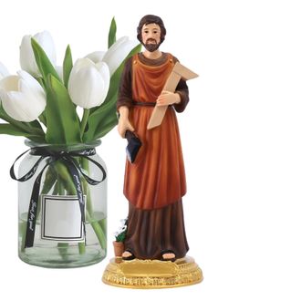 Generic Statue des Heiligen Josef Arbeiters, elegante religiöse Figur | Klassische -Statue 21 cm hoch, Harzornamente für Urlaub, Haus und besondere Anlässe fü