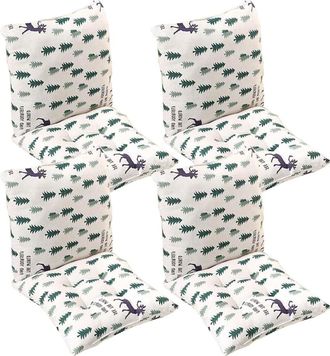 Generic Satz 4/2/1 Stuhlkissen mit Rückenteil Rückenkissen mit Gurten, Niedriges Rückenkissen Gartenstuhl Kissen für Stühle Bänke in Haus Büro Garten Sitzkiss