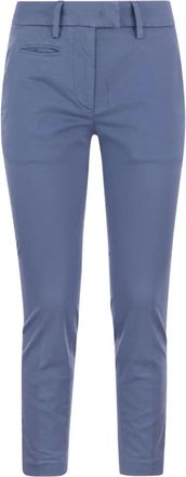 Dondup Homme, Pantalons, Bleu, Taille: W30 Pantalon en Gabardine de Coton Coupe Slim Parfait