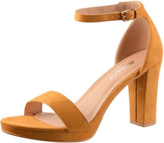 Elara Damen Pumps High Heels Chunkyrayan WW100 Yellow-37