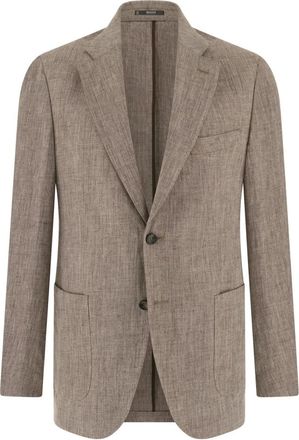 Boggi Milano Homme, Vestes, Brun, Taille: 4XL M&eacute;lange Pure Linen Jacket