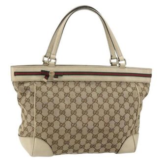 Gucci Cabas en Toile Pre-owned - Femme - Pre-owned - Beige - Taille: ONE Size
