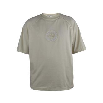 Stone Island Homme, Tops, Jaune, Taille: XL Cotton Jersey T-shirt