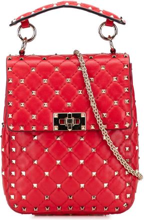 Valentino Garavani Hobo Bags - Nappa Rockstud Spike Vertical Satchel - Gr. unisize - in Rot - für Damen