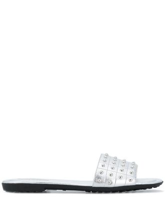 Tod's metallic studded slides - M&eacute;tallis&eacute;