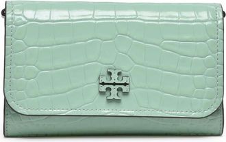 Tory Burch Femme, Sacs, Vert, Taille: ONE Size Thea Embossed Flat