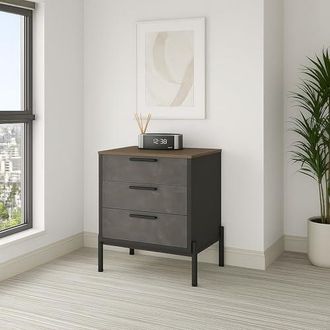 Dmora Kredenz Kornephoros 54x44.5x70cm Braun 3 Schubladen, Anrichte