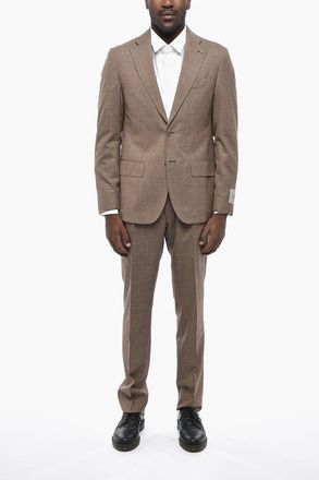 Corneliani CC COLLECTION Anzug aus Seiden-Leinen-Mischung mit Klappentaschen Corneliani