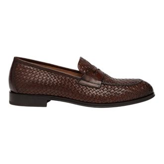 Elia Maurizi Homme, Chaussures, Brun, Taille: 45 EU Mocassin en cuir tressé à la main en marron