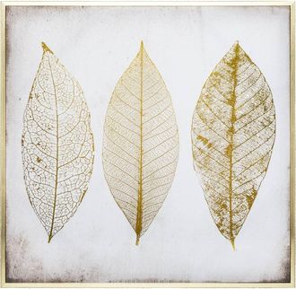 Atmosphera Tela incorniciata Foglie d Oro 58x58cm