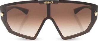 Versace Homme, Accessoires, Brun, Taille: 47 MM Shield Lunettes de soleil