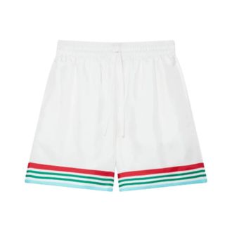 Casablanca Casa Way World Series Seiden-Shorts - - Shorts - Herren - Wei&szlig; - M