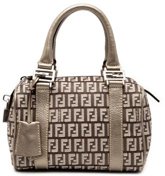 Fendi Crossbody Bags - Mini Zucchino Canvas Forever Bauletto Boston Bag - Gr. unisize - in Braun - f&uuml;r Damen