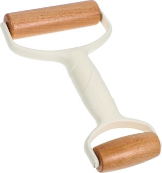 Cabilock Doppelkopf Teigroller aus Holz und Kunststoff Glatte Oberfläche Vielseitiger Nudelholz für Gleichmäßiges Ausrollen von Teig für Gebäck Pizza und Pastr