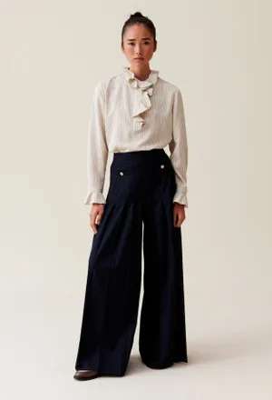 Claudie Pierlot Blouse ray&eacute;e &agrave; volants multiples