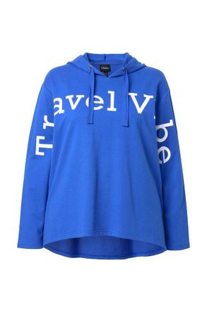 Ulla Popken Sweatshirt Hoodie Schriftdruck A-Linie Kapuze Langarm