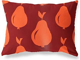 Bonamaison Le Jardin du Lin Kissen Zierkissenbezug Orange-Bordeaux Kissenbezug, Weich Bequem, Für Zuhause Autos Büro Sofa Wohnzimmer Couch Schlafzimmer Dekor, 35